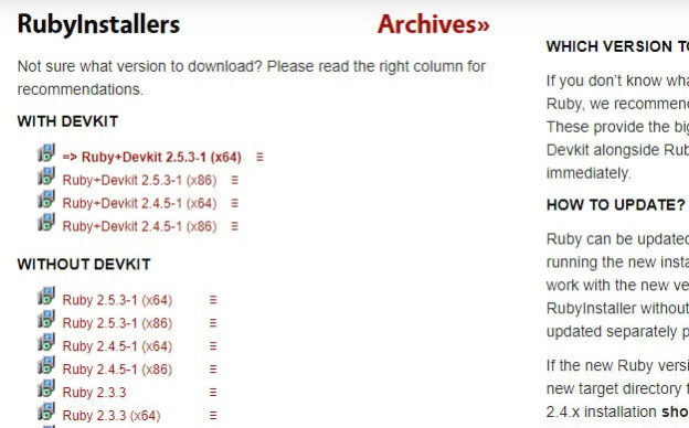 RubyをWindowsにインストールする方法